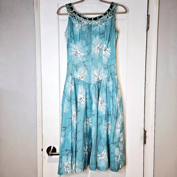 Vintage | Dresses | Vintage 95s Natlynn Floral Basque Waist Dress With ...